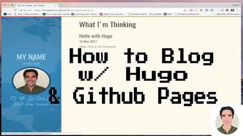 How To Blog W Hugo And Github Pages Part Youtube