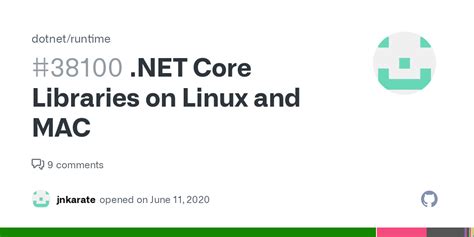 Net Core Libraries On Linux And Mac Issue Dotnet Runtime Github