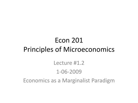 Ppt Econ 201 Principles Of Microeconomics Powerpoint Presentation Free Download Id 387958