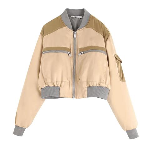 Женская куртка осень новая мода пэчворк молния украшение повседневные короткие топы