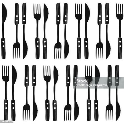 칼 무늬 포크 및 나이프 벡터 배경 낙서 드로잉에 대한 스톡 벡터 아트 및 기타 이미지 낙서 드로잉 디자인 레스토랑