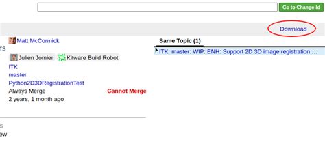 finding unmerged commit itk