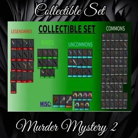 Murder Mystery 2 Mm2 Collectible Set Old 182 Items Very Rare Now Ebay