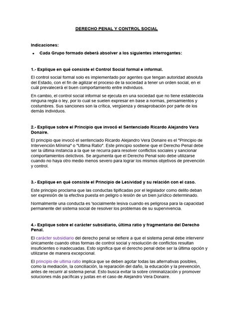 Derecho Penal Y Control Social Pdf Derecho Penal Justicia