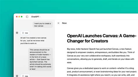openai launches canvas an interface that makes chatgpt a better