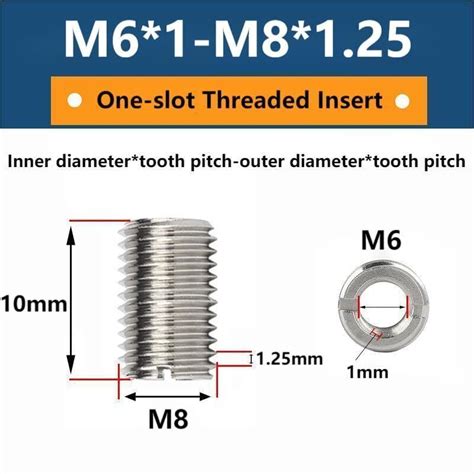 10pcs Self Tapping Thread Insert Thread Repair Tool Female Thread M6x1
