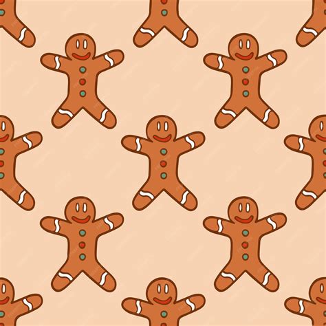 Premium Vector Christmas Gingerbread Man Pattern Background Social