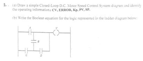 solved 2 ja draw a simple closed loop d c motor speed