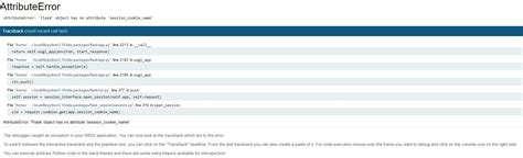 Python Flask Object Has No Attribute Sessioncookiename Stack