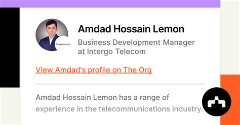 Amdad Hossain Lemon Business Development Manager At Intergo Telecom