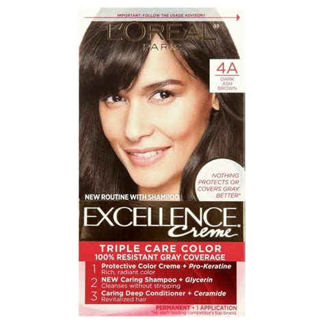 Loreal Paris Excellence Creme Permanent Hair Color 4a Dark Ash Brown
