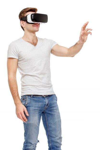 Hombre Con Gafas De Realidad Virtual Foto Premium