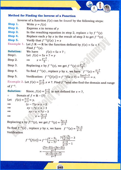 Adamjee Coaching Functions And Graphs Unit 8 Maths Class 11th Text