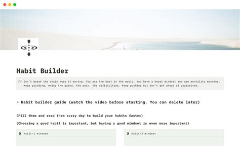 Habit Builder Notion Template