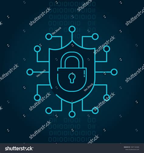 Shield Padlock Circuit Over Blue Background Stock Vector Royalty Free 1907134300 Shutterstock