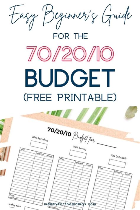 The 70 20 10 Budget A Simple Guide Free Printable