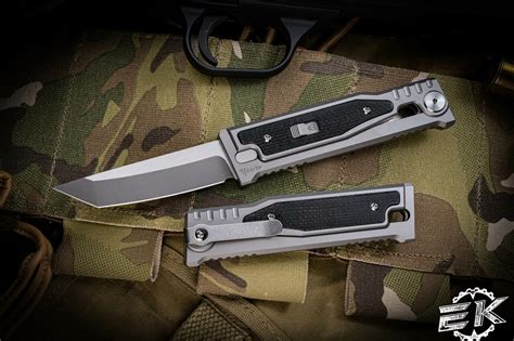Reate EXO-M OTF Gravity Knife Titanium/Black Micarta 2.95" Tanto Edge SW