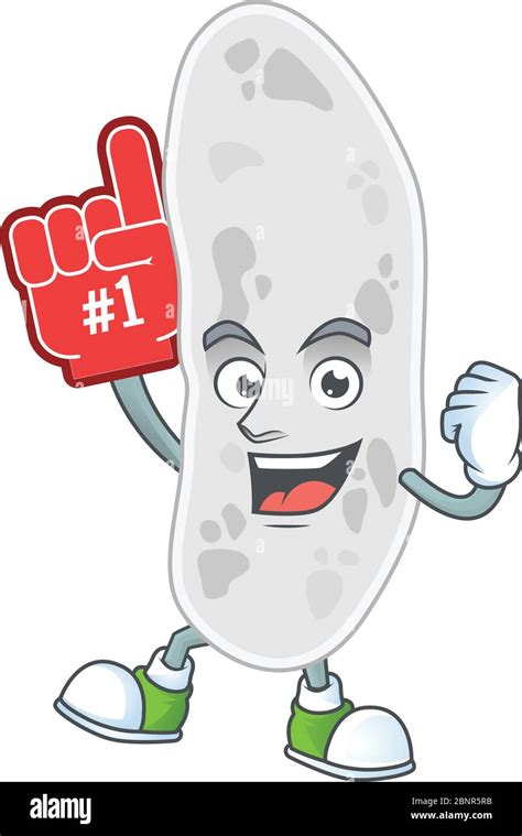 Gemmatimonadetes Cartoon Character Design Style With A Red Foam Finger
