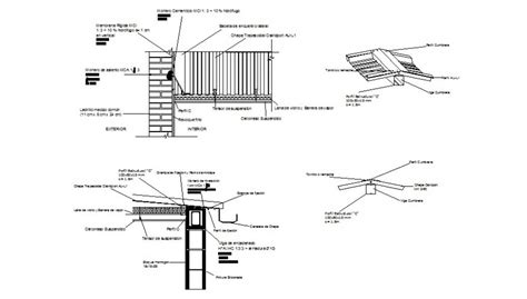 Roofing Structure Details 2d View In Autocad