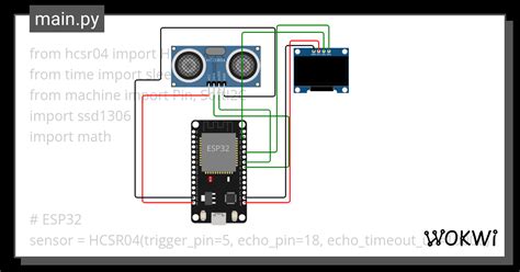 Esp32 Ultrasonic Wih Oled Wokwi ESP32 STM32 Arduino Simulator