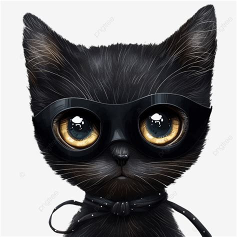 마스크를 쓰고 귀여운 검은 고양이 만화 금요일 13일 Png 일러스트 및 이미지 에 대한 무료 다운로드 Pngtree