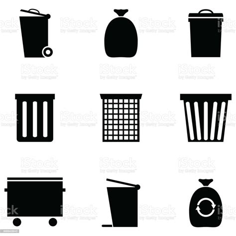 Bin 圖示集向量圖形及更多剪裁圖圖片 剪裁圖 圖標集 圖示 Istock