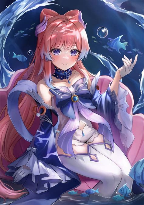 Sangonomiya Kokomi Genshin Impact Drawn By Hasom Danbooru