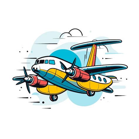 Ilustração de avião Vetor Premium