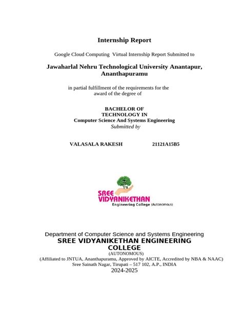 Internship Pdf Cloud Computing Computer Network