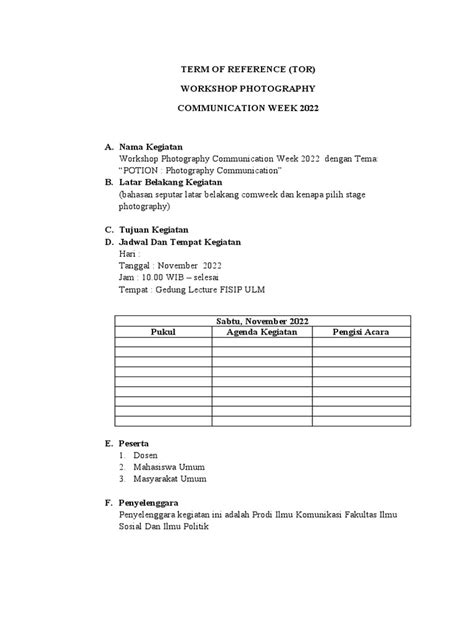 term of reference workshop pdf