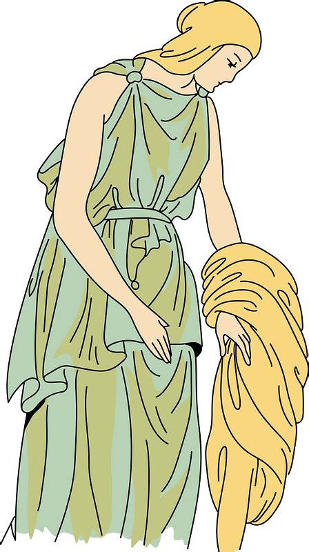 Roman Woman Wearing Traditional Greek Roman Tunic Free Vector Clipart
