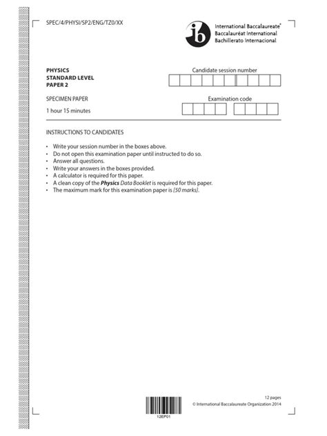Sl Physics Sample Paper 2 2 Pdf Neutron Waves