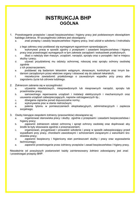 Instrukcja bhp ogólna żołnierza SBIHP