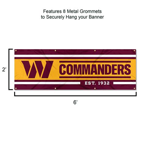 Washington Commanders 6 Foot Banner State Street Products