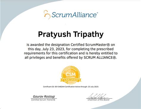 Pratyush Tripathy On Linkedin Scrummaster Agiletraining Gratitude Csmcertification