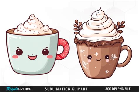 Cute Christmas Hot Cocoa Cup Clipart Png Graphic By Regulrcrative · Creative Fabrica