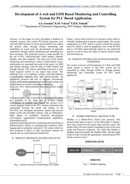 Development Of A Web And Gsm Based Monitoring And Controlling System For Plc Based Application Pdf