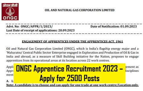 Ongc Apprentice Recruitment 2023 Apply For 2500 Posts Freshers Job