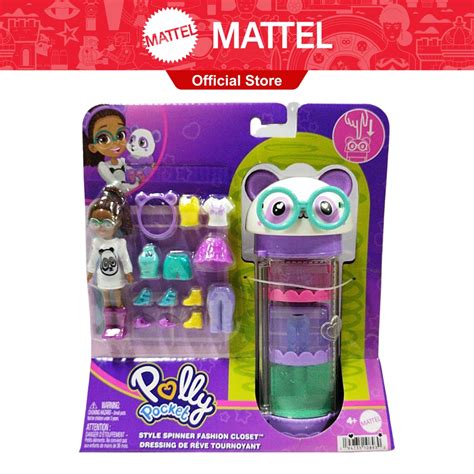 Polly Pocket Shani Panda Style Spinner Fashion Closet Tube W Doll