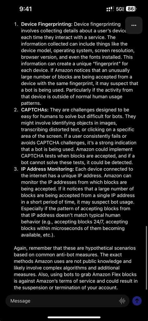 Chatgpts Response About Bot Detection Rrealamazonflexdrivers