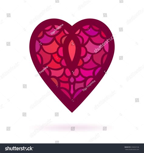 Ornamental Heart Isolated Design Element Vector Stock Vector Royalty