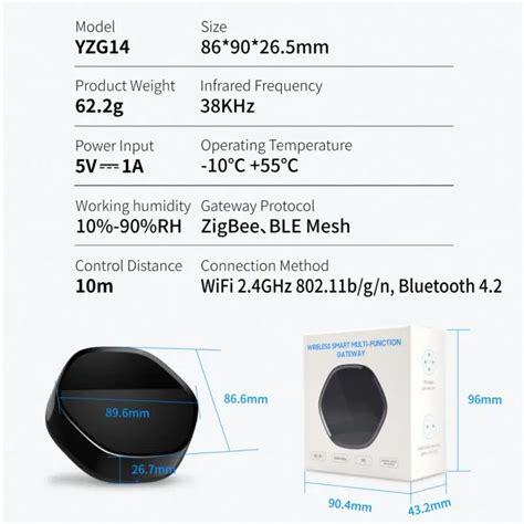 zigbee ir gateway hub tuya smart home multifunkciós ble mesh wifi