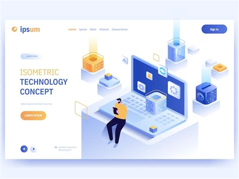 Premium Vector Vector Landing Page Of Isometric Technology Concept Project Manager Analyzes