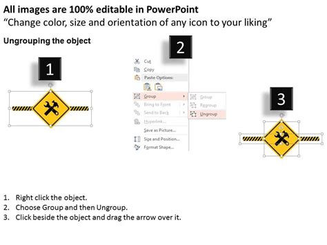 Warning Sign Board For Repair Work Powerpoint Template