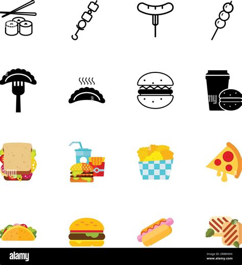 Snacks Icon Set Stock Vector Image And Art Alamy
