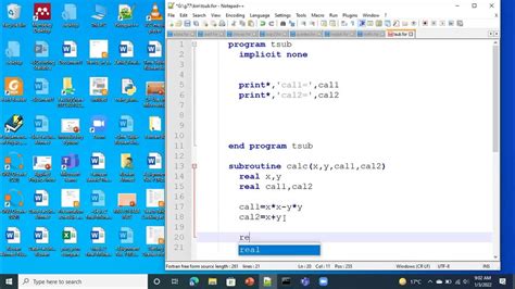 Fortran Subprograms Subroutines Youtube