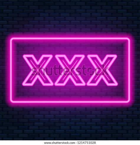 Xxx Neon Sign On Dark Background Stock Vector Royalty Free 1214751028