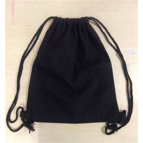 Canvas String Eco Bag Plain Black Shopee Philippines