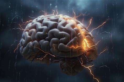 Premium Ai Image Brain With Electrical Impulses And Neural Endings Nervous System