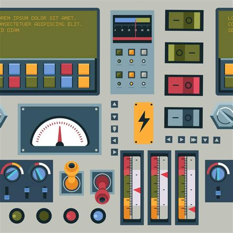 Control Panel Of Machinery Or System Vectors 33334656 Vector Art At